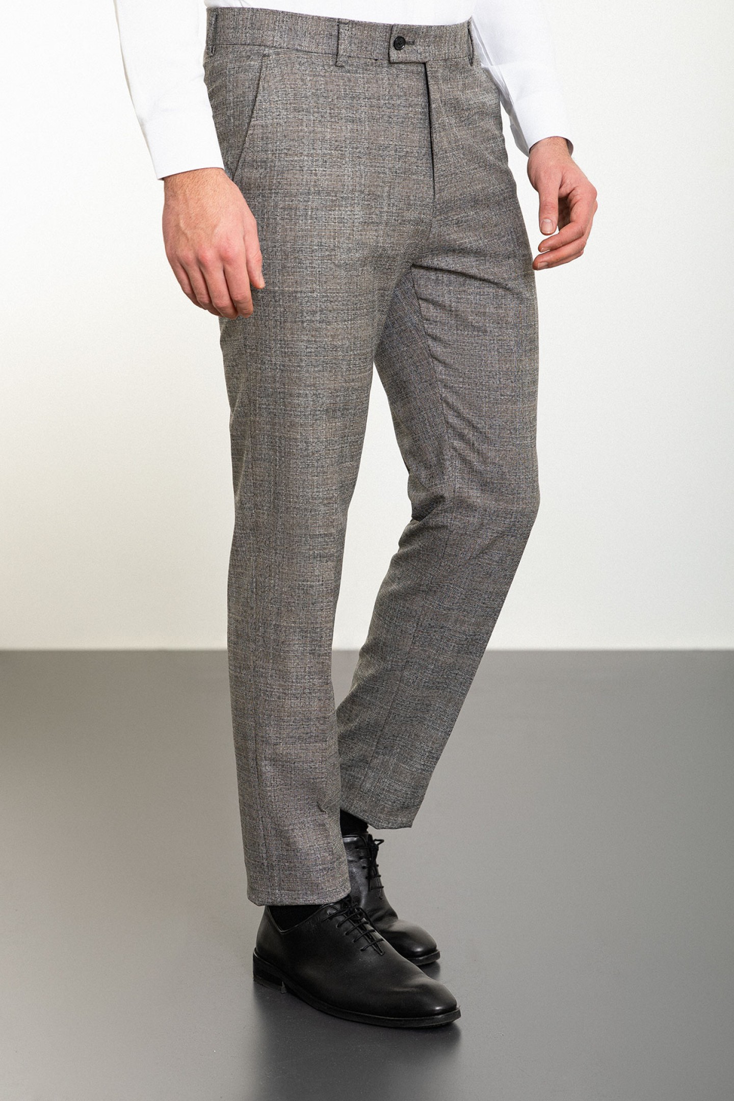 Black Color Check Patterned Design Classic Cotton Men's Trousers